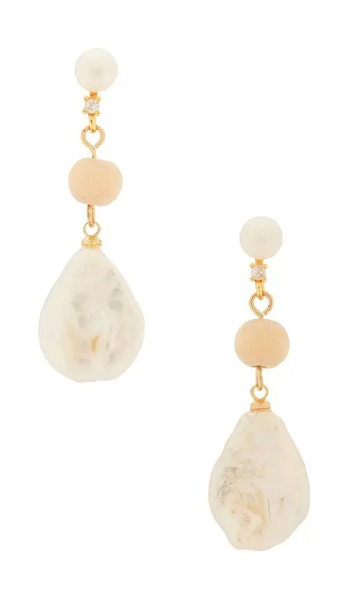 CASA CLARA Keani Dangle Earrings - Pearl