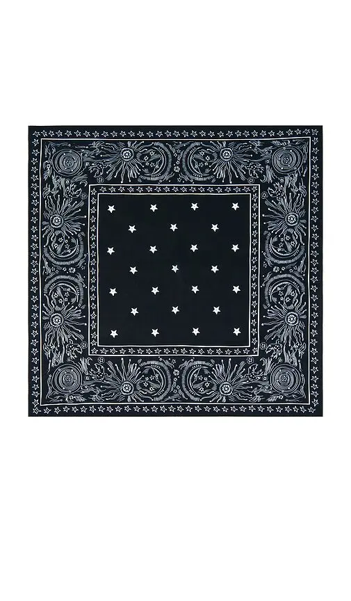 CASA CLARA Silky Headscarf In Black - Black Paisley
