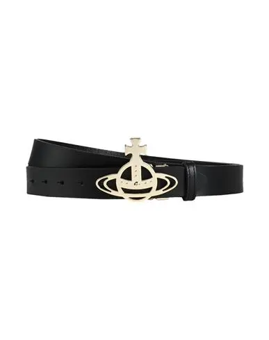 VIVIENNE WESTWOOD Leather Belt With Metal Logo - Black