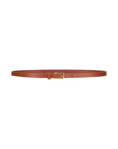 ALYSI Leather Skinny Belt - Brown