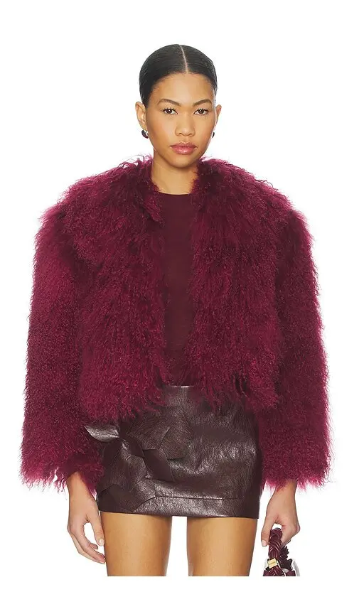 BUBISH Georgina Fur Jacket - Cherry