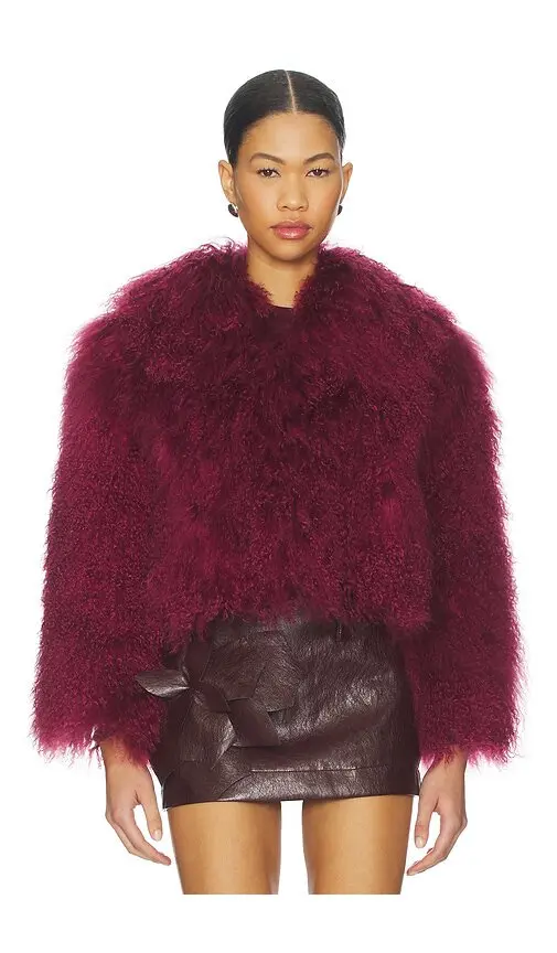 BUBISH Georgina Fur Jacket - Cherry
