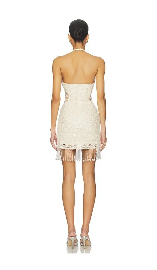 PatBO Crochet Bloom Halterneck Mini Dress
