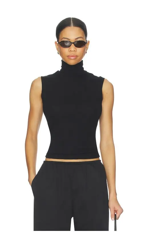LESET Sleeveless Turtleneck Top