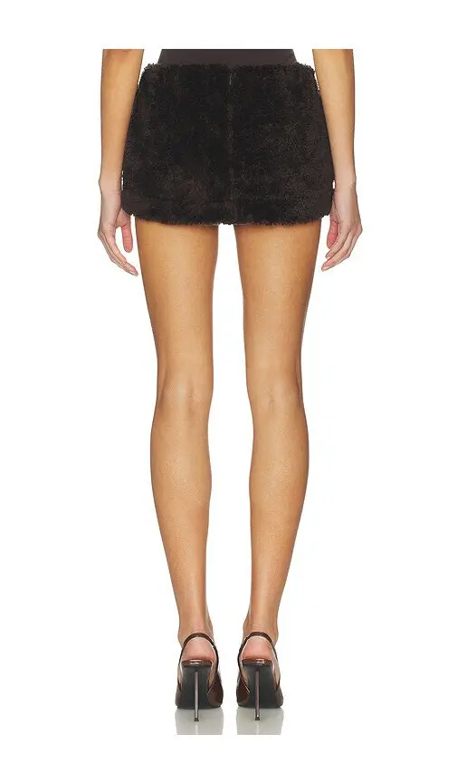 MILKWHITE Faux Fur Mini Skort - Brown