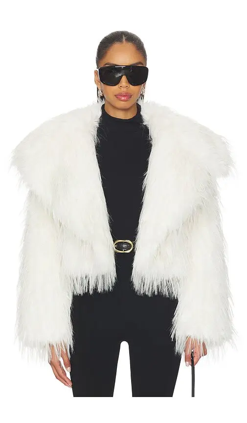 Adrienne Landau Lilith Faux Fur Jacket - Snow White