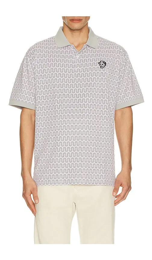 DEVEREUX GOLF The Disco Rodeo Polo In Grey - Light Grey