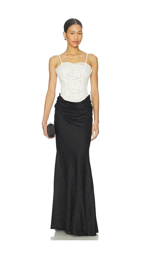 For Love & Lemons Karissa Floral Strappy Maxi Gown