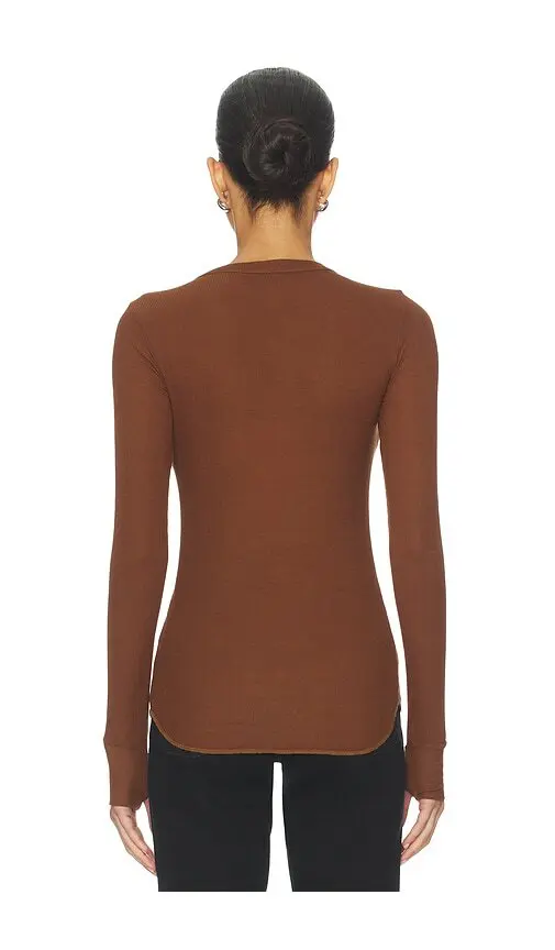 Michael Lauren Alick Longsleeve Fitted Top - Cinnamon