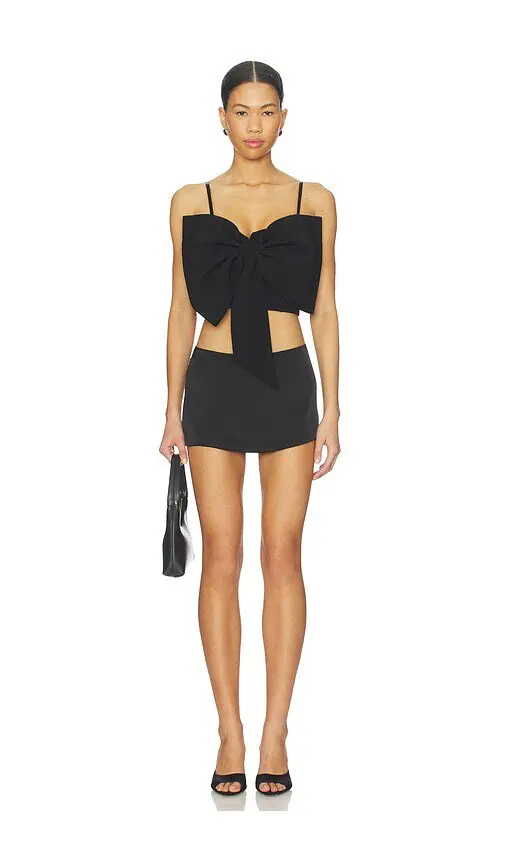 Fleur Du Mal Blair Bow Top In Black - 20% Off | Editorialist