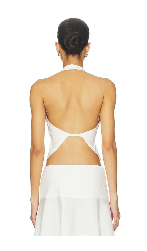 ST. AGNI Soft Jersey Halter Top - White