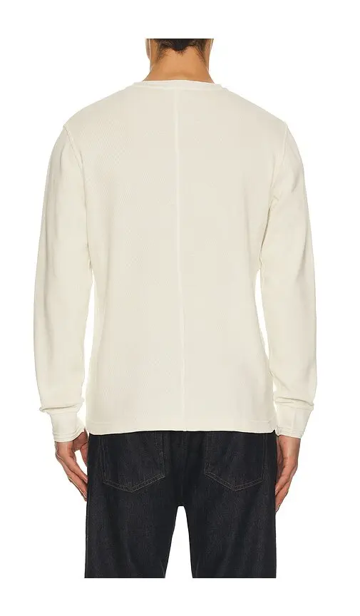 Citizens Of Humanity Waffle Three Button Henley In Cream
