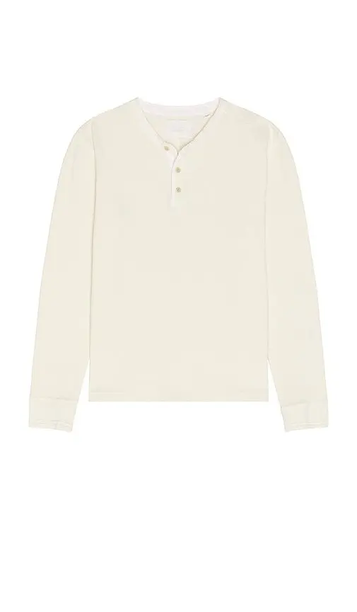 Citizens Of Humanity Waffle Three Button Henley In Cream