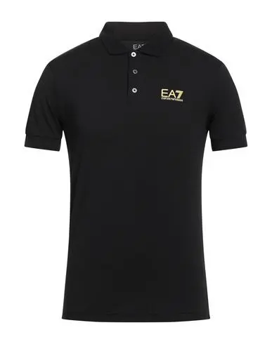EA7 Polo Shirt Size Cotton, Elastane - Black