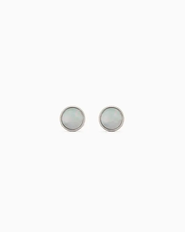 Giorgio Armani Mother-of-pearl And Sterling Cufflinks - Silver