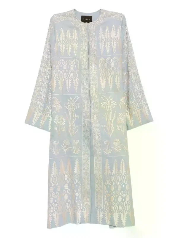 Biyan Pattern-embroidered Linen Dress