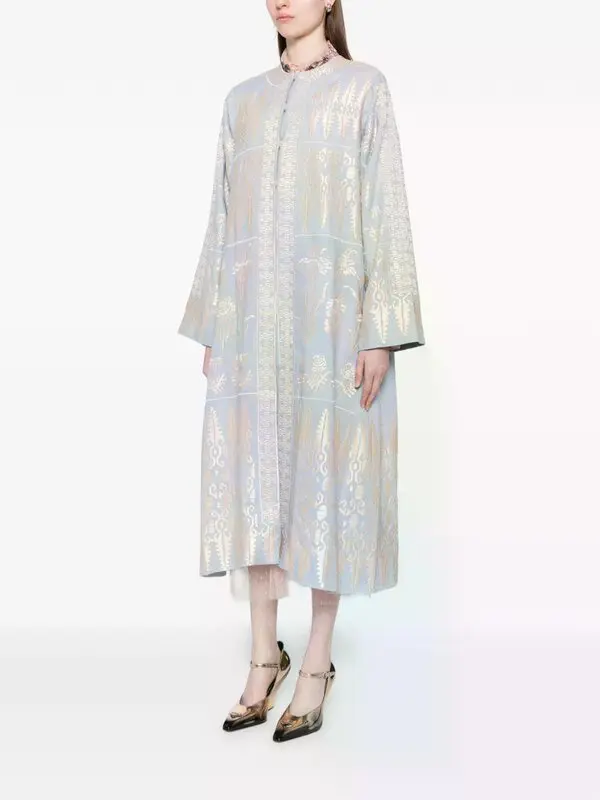 Biyan Pattern-embroidered Linen Dress