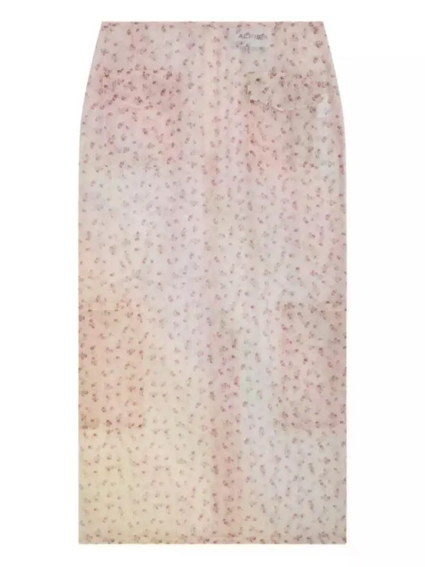 ALFIE Valletta Rose-print Midi Skirt - Pink