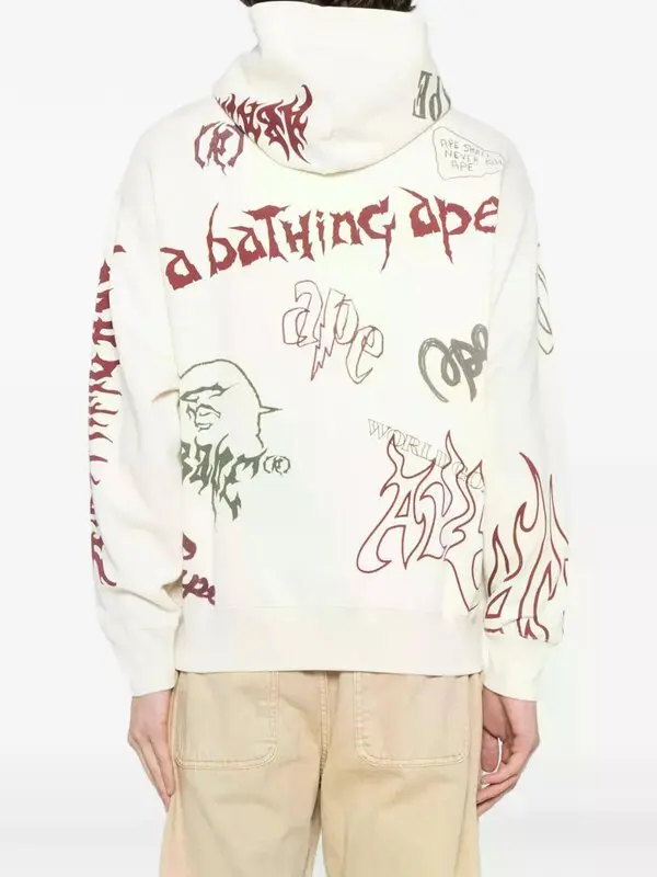 A BATHING APE Logo-print Hoodie - Neutrals