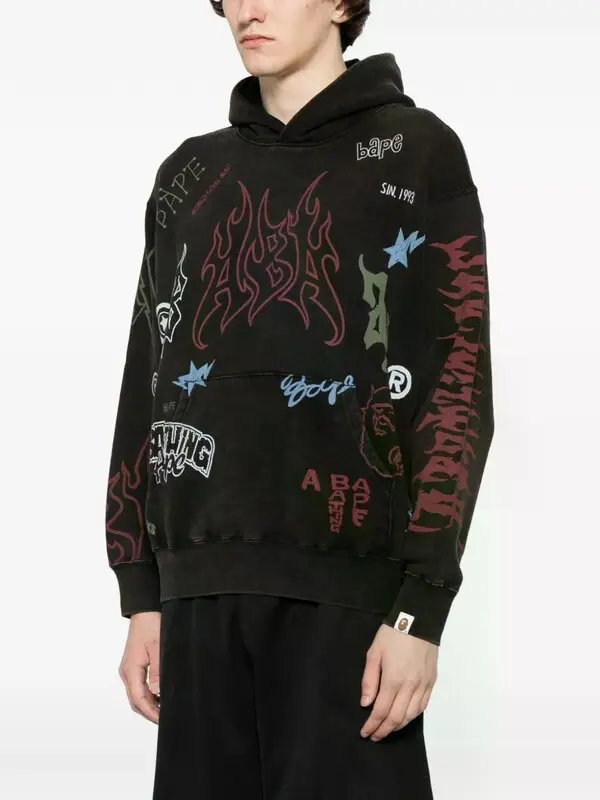 A BATHING APE Logo-print Hoodie - Brown
