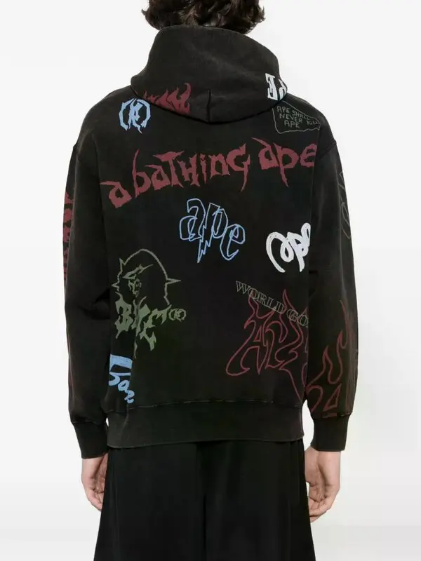 A BATHING APE Logo-print Hoodie - Brown
