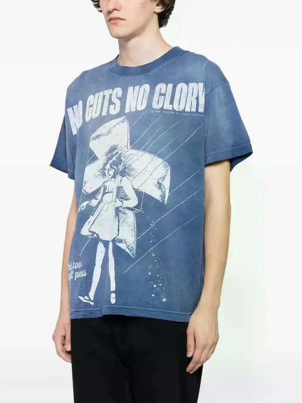 HELLSTAR Graphic-print Cotton T-shirt - Blue