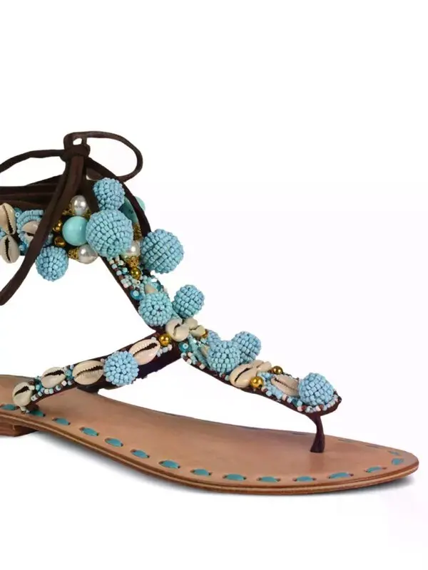 Silvia Tcherassi Beaded Shell Sandals