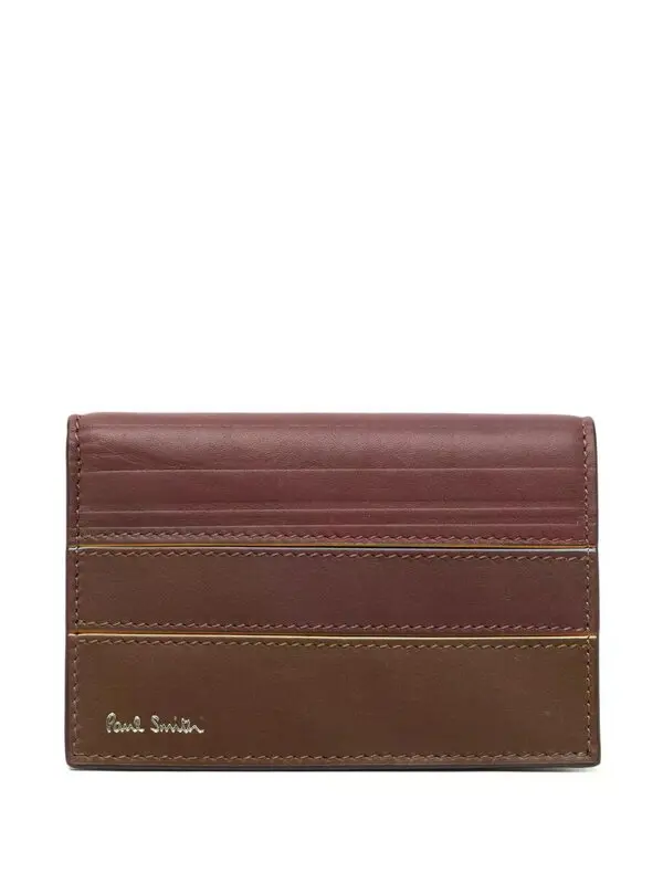 Paul Smith Striped Leather Wallet - Brown