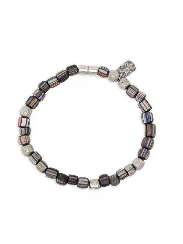 Paul Smith Striped Bead Bracelet - Silver