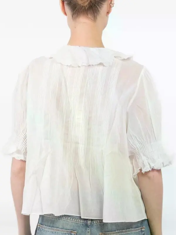 DÔEN Henri Ruffled Blouse - White