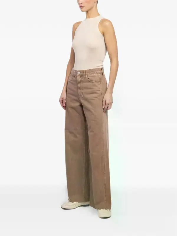 Veronica Beard Frayed Wide-leg Jeans