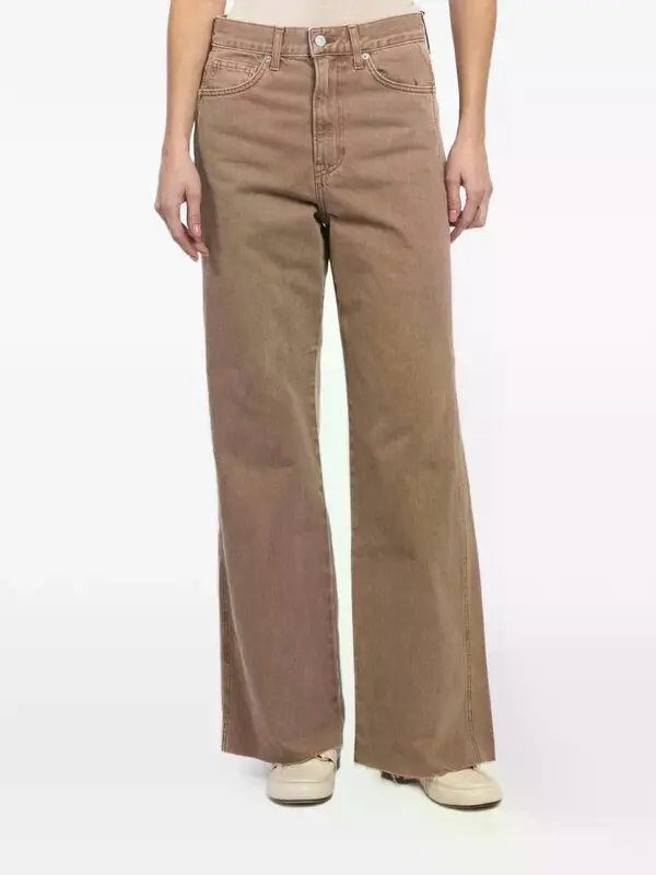 Veronica Beard Frayed Wide-leg Jeans