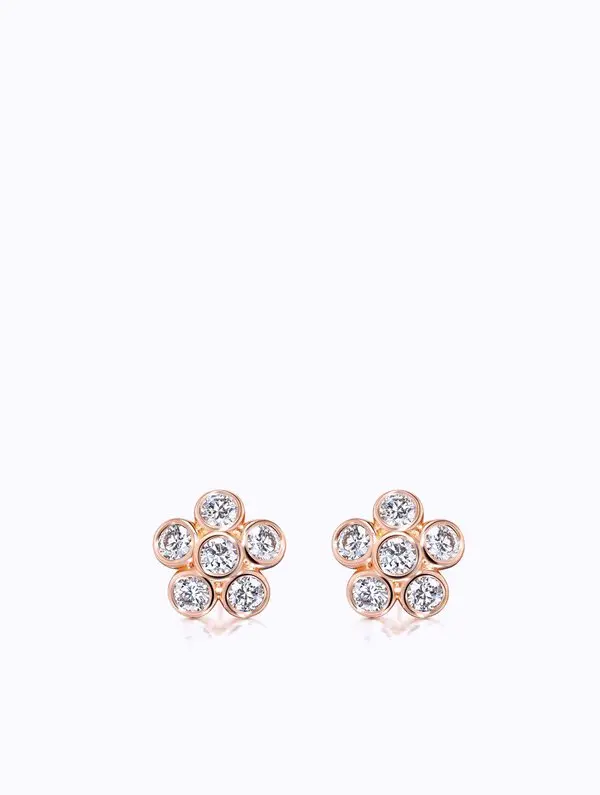 BRIONY RAYMOND Sloasie Diamond Earrings - 18 Karat Rose Gold