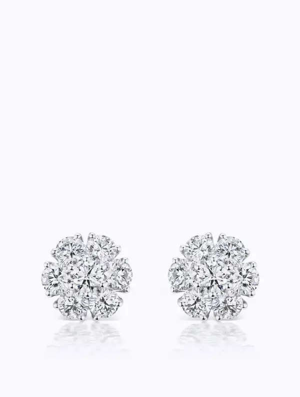 BRIONY RAYMOND Posey Diamond Earrings - 18 Karat White Gold