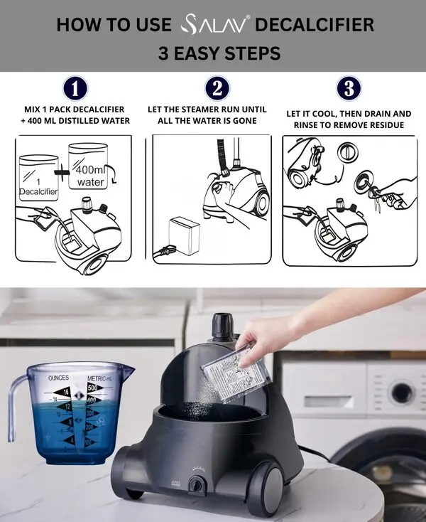 SALAV Upright Garment Steamer Descaling Packets