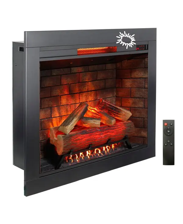 FLYNAMA 33 Inch Infrared Electric Fireplace With Removable Trim Kit Insert