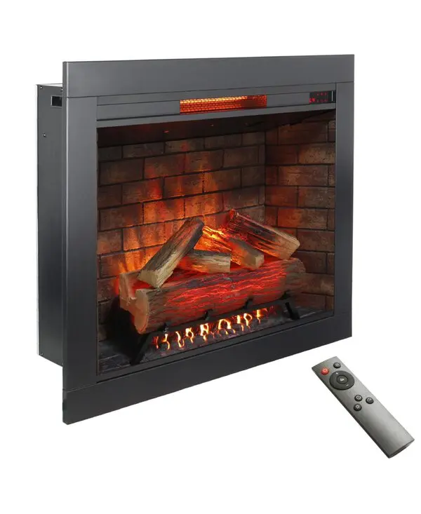 FLYNAMA 33 Inch Infrared Electric Fireplace With Removable Trim Kit Insert