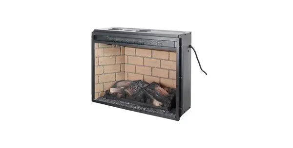 FLYNAMA 23 Inch Infrared Quartz Heater Fireplace Insert -woodlog Version With Brick - No Color