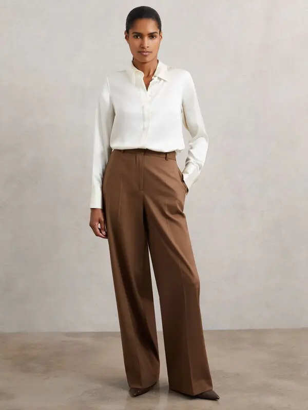 REISS Solene Wool-blend Wide-leg Suit Trousers