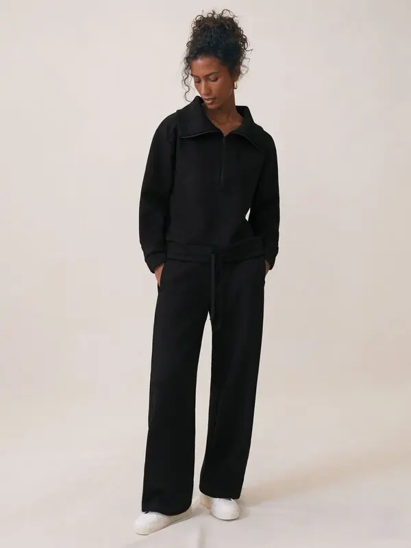 REISS Premium Interlock Half-zip Sweatshirt