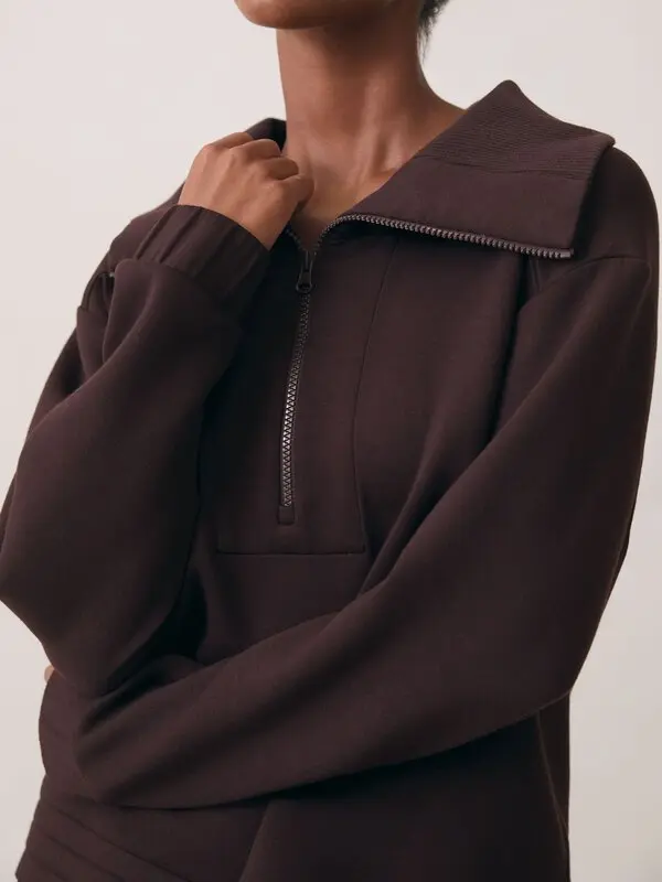 REISS Premium Interlock Half-zip Sweatshirt