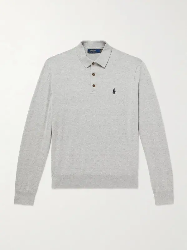 Polo Ralph Lauren Logo-embroidered Cotton Polo Shirt - Gray