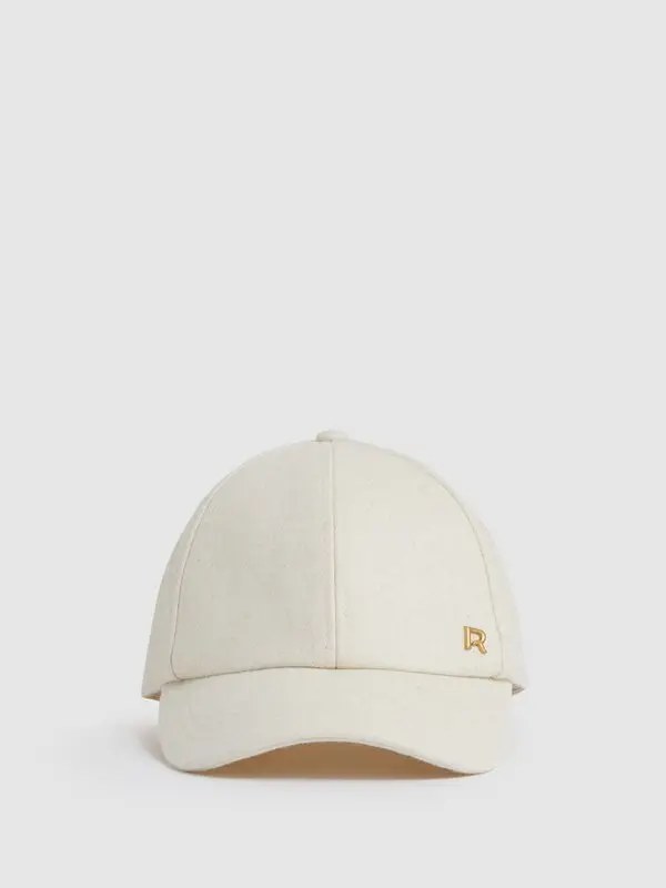 REISS Wool-blend Flannel Baseball Cap - Cream