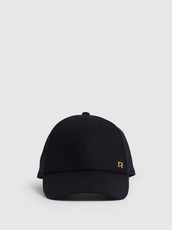 REISS Wool-blend Flannel Baseball Cap - Navy