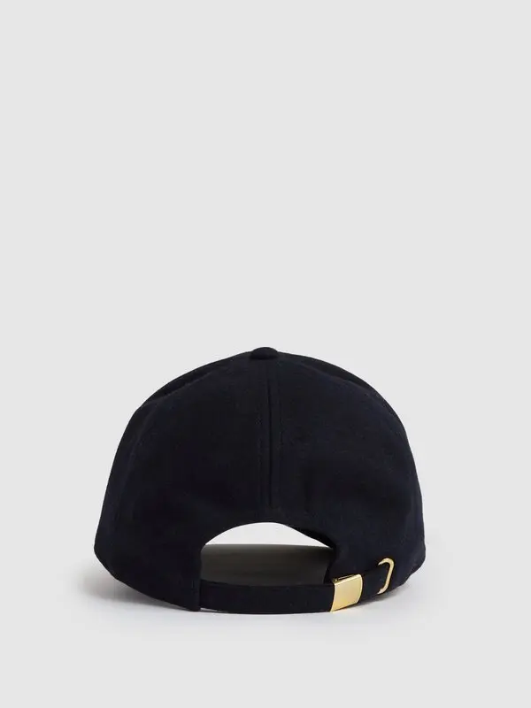 REISS Wool-blend Flannel Baseball Cap - Navy