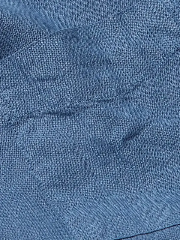 Hartford Premium Pat Grandad-collar Linen Shirt