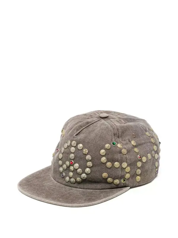 SATOSHI NAKAMOTO Crystal-embellished Cap - Brown