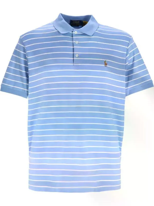 Polo Ralph Lauren Striped Cotton Polo Shirt - Blue