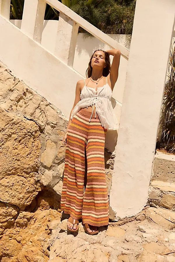 Free People Over The Rainbow Sweater Set - Cinnamon Combo