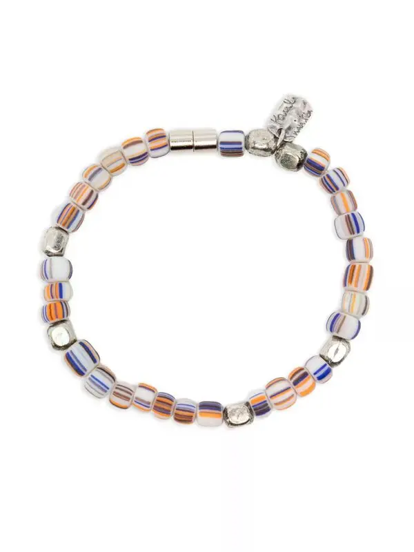 Paul Smith Striped-beads Bracelet - Silver